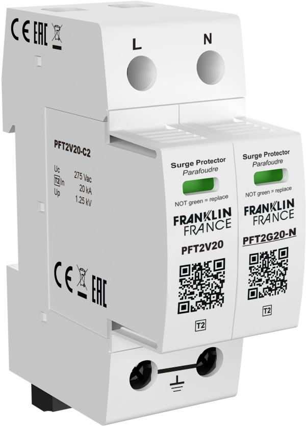 Parafoudre BT multipolaire Type 2 mode C2
